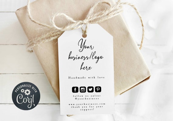 Minimalist Small Business Tag Template Printable Product Hang Etsy Canada