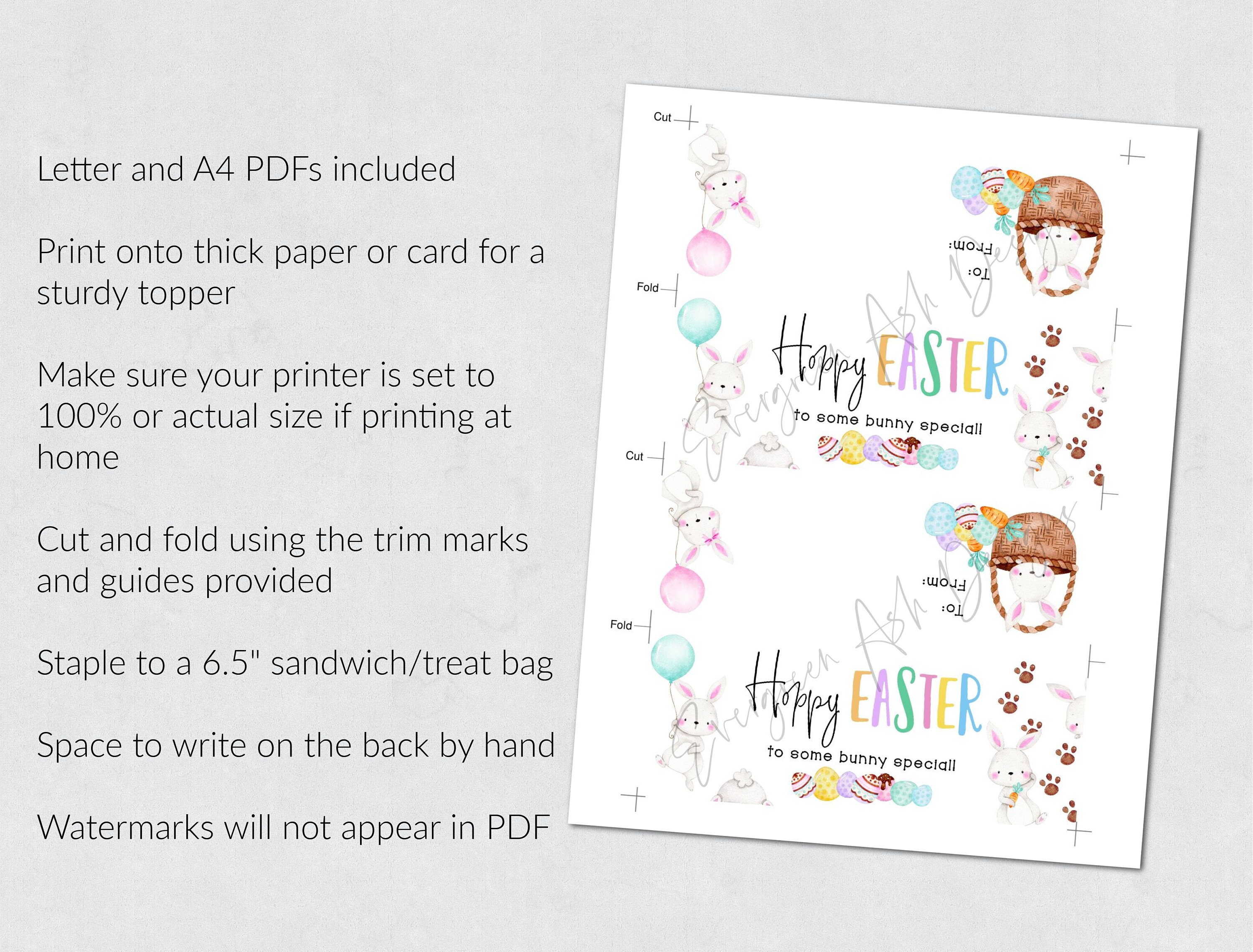 Easter Treat Bag Toppers Printable Hoppy Easter to Some Bunny | Etsy