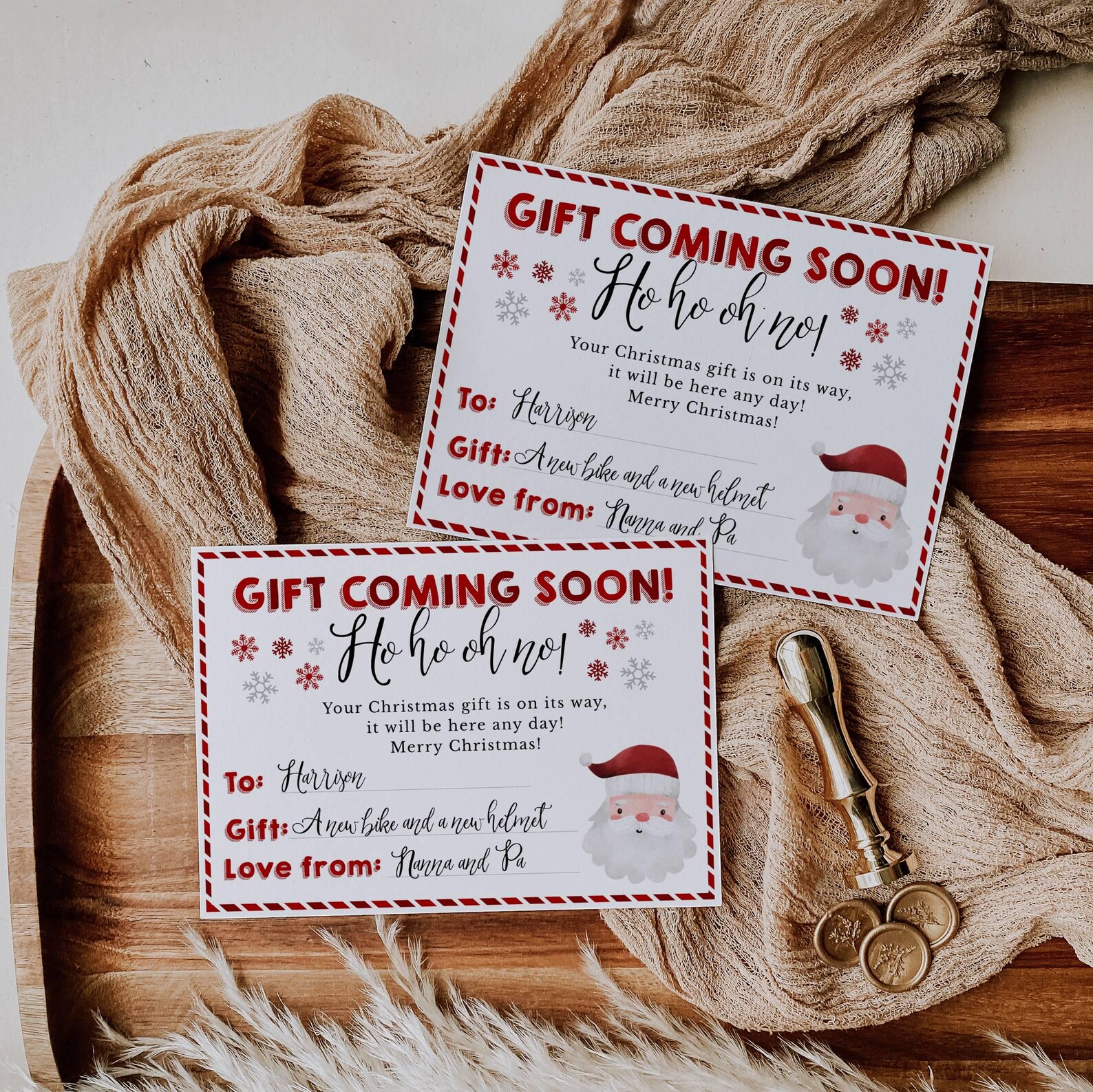 Printable Delayed Christmas Gift Card Template, Editable Gift Coming ...