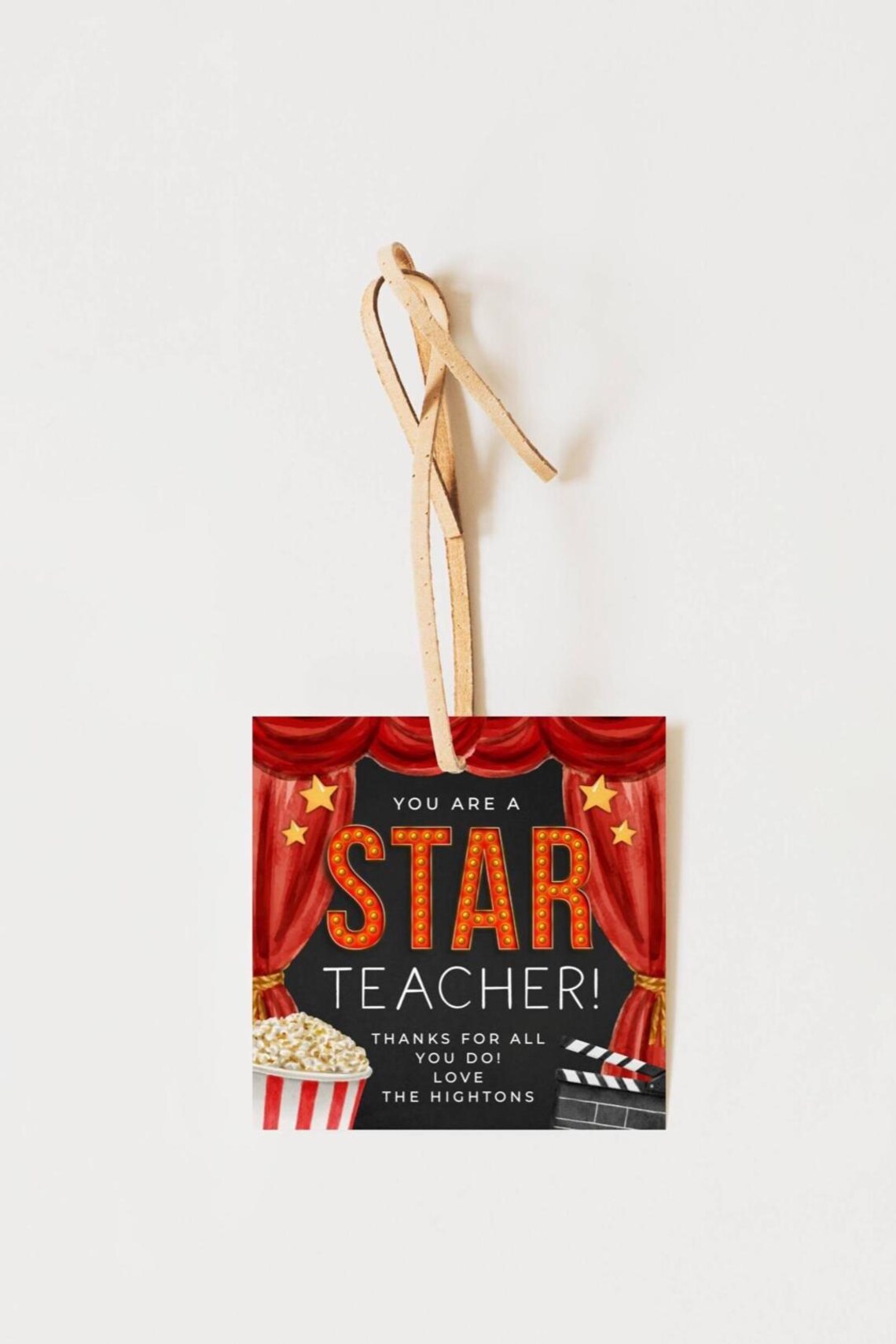Movie Night Teacher Appreciation Gift Tag Template, Printable You Are A ...
