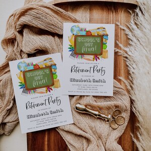 Teacher Retirement Party Invitation Template, Printable School's Out ...