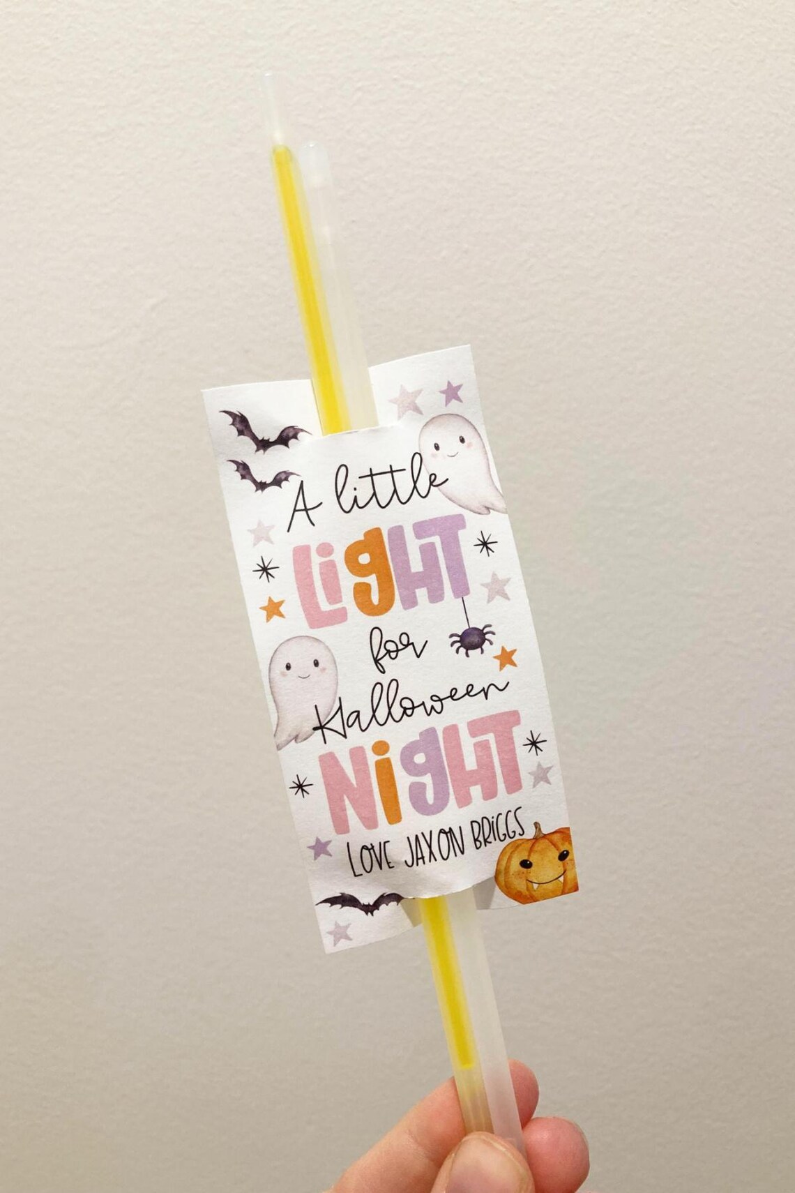 Printable Halloween Glow Stick Gift Tag Template, A Little Light for ...