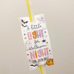 Printable Halloween Glow Stick Gift Tag Template, A Little Light for ...