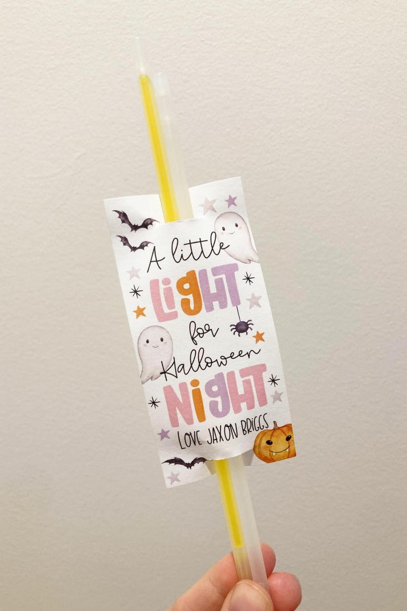 Printable Halloween Glow Stick Gift Tag Template, A Little Light for ...