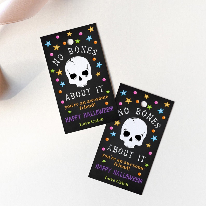 No Bones About It Halloween Gift Tag Template, Printable Halloween ...