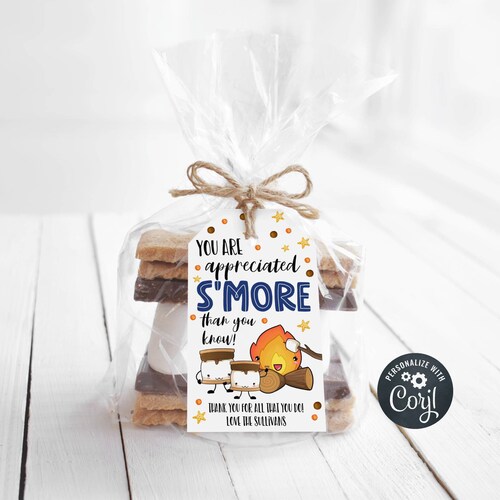 Editable S'mores Gift Tag Template Printable Appreciated - Etsy