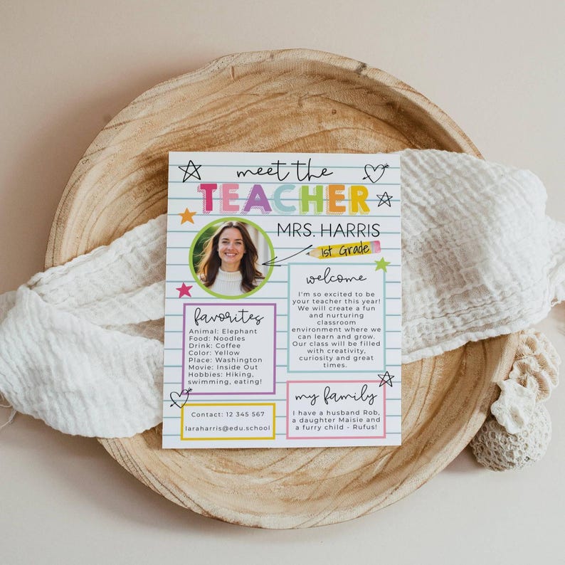 Meet the Teacher Classroom Introduction Template, Printable Back to ...