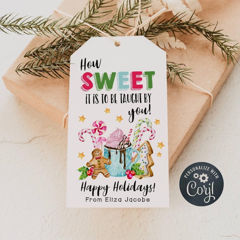 Teacher Christmas Tags - Etsy