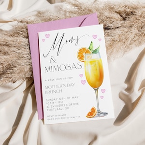 Mother's Day Mimosa Brunch Invitation Template, Printable Moms ...