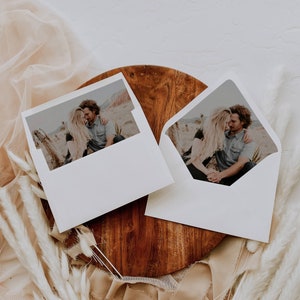 Editable Photo Envelope Liner Template, Printable Modern Wedding ...