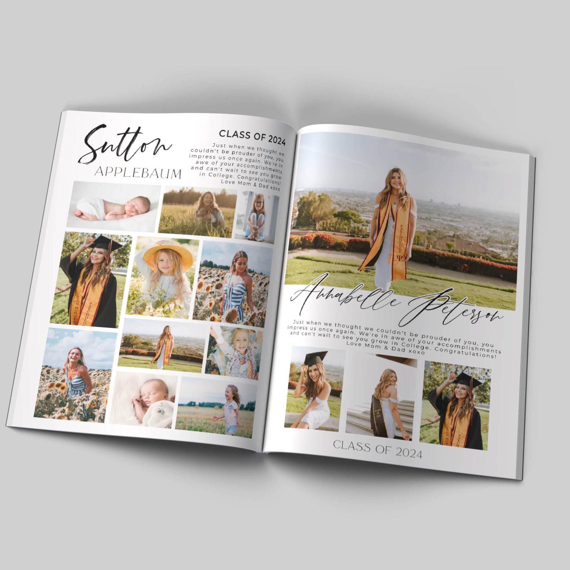 Full Page Graduation Yearbook Ad Template, High School Senior Graduate ...