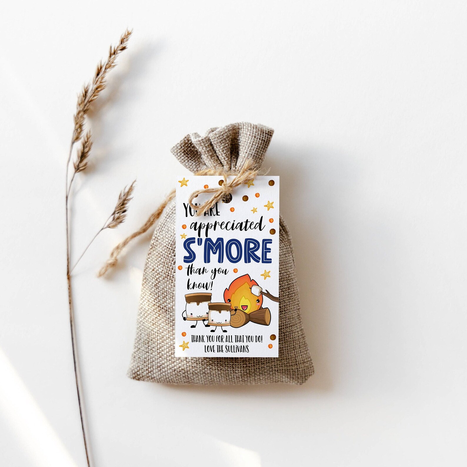 Editable S'mores Gift Tag Template Printable Appreciated | Etsy