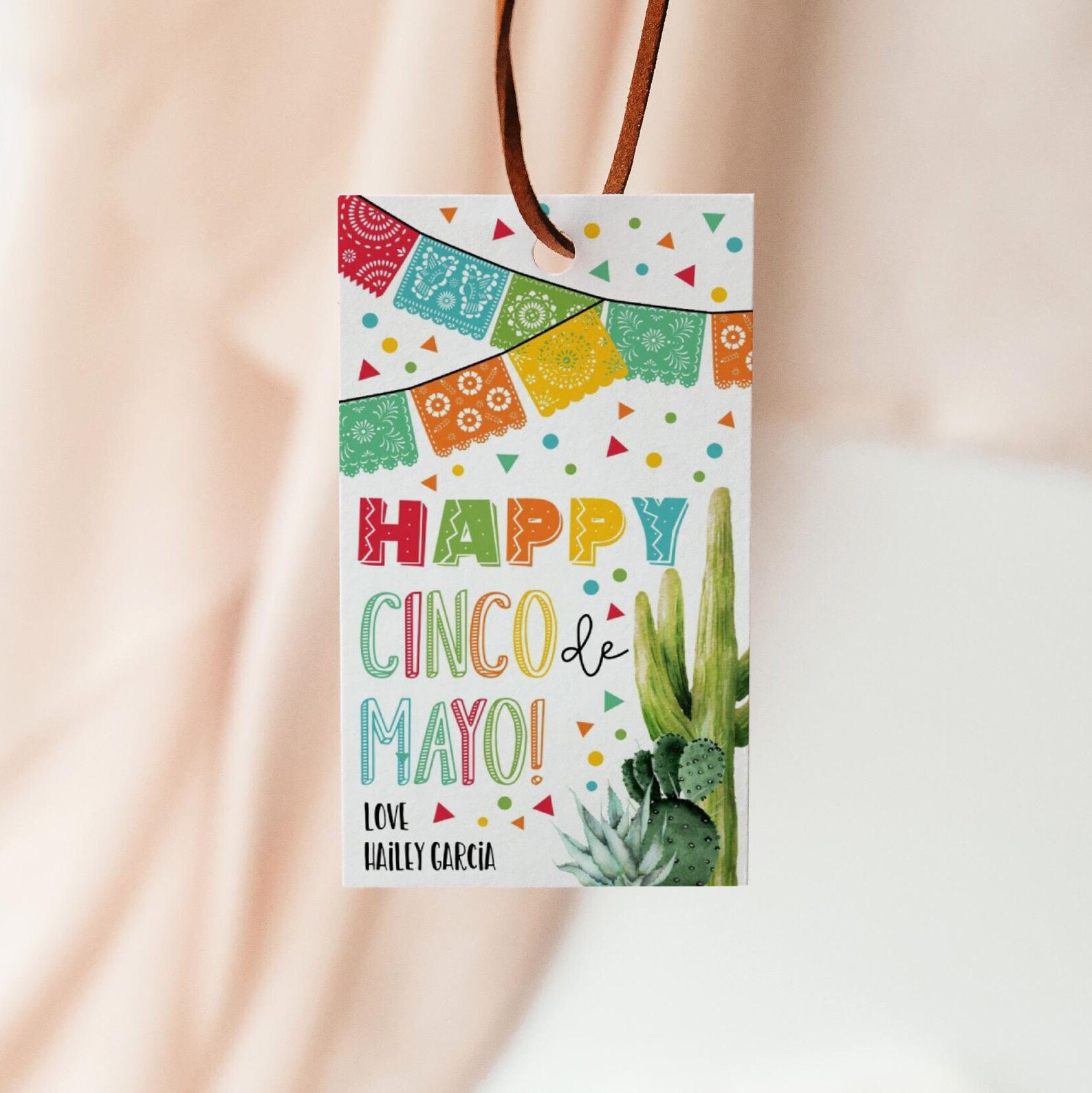 Happy Cinco De Mayo Gift Tag Template, Printable Mexican Fiesta Favor ...