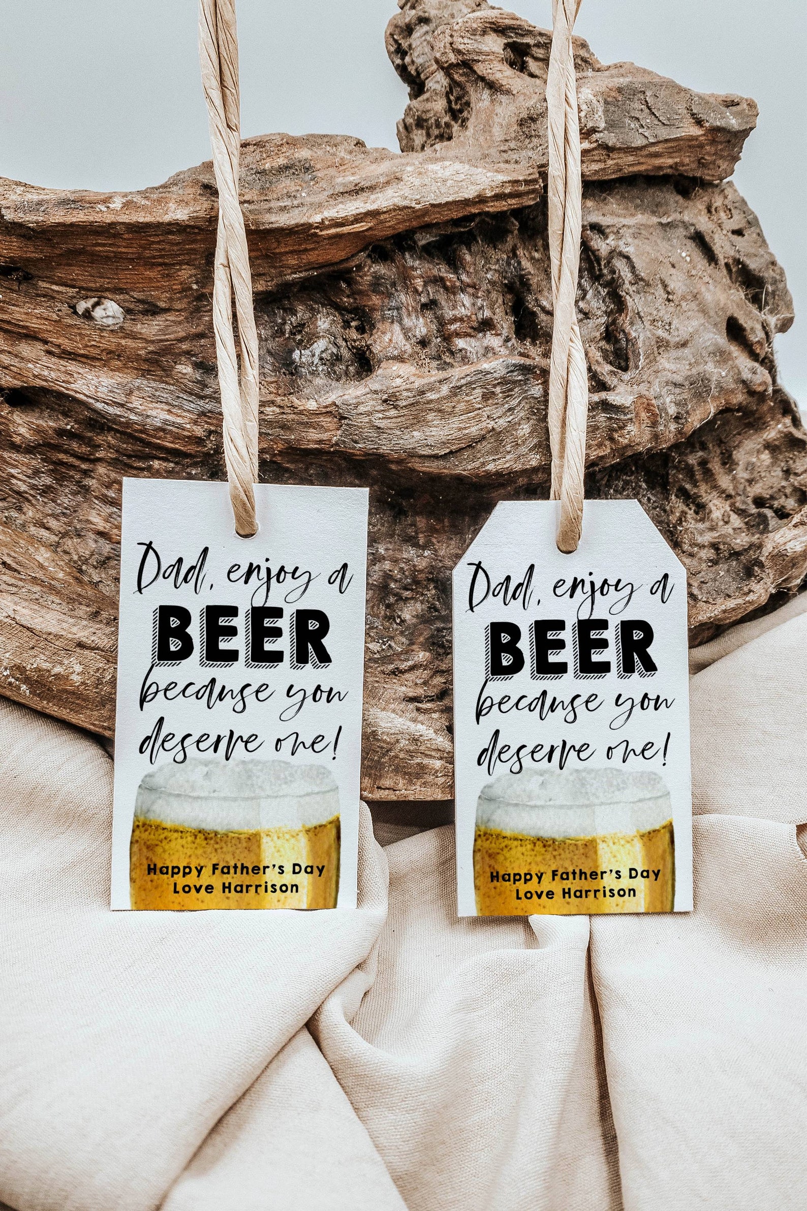Father's Day Beer Gift Tag Template, Printable Fathers Day Favor Tags ...