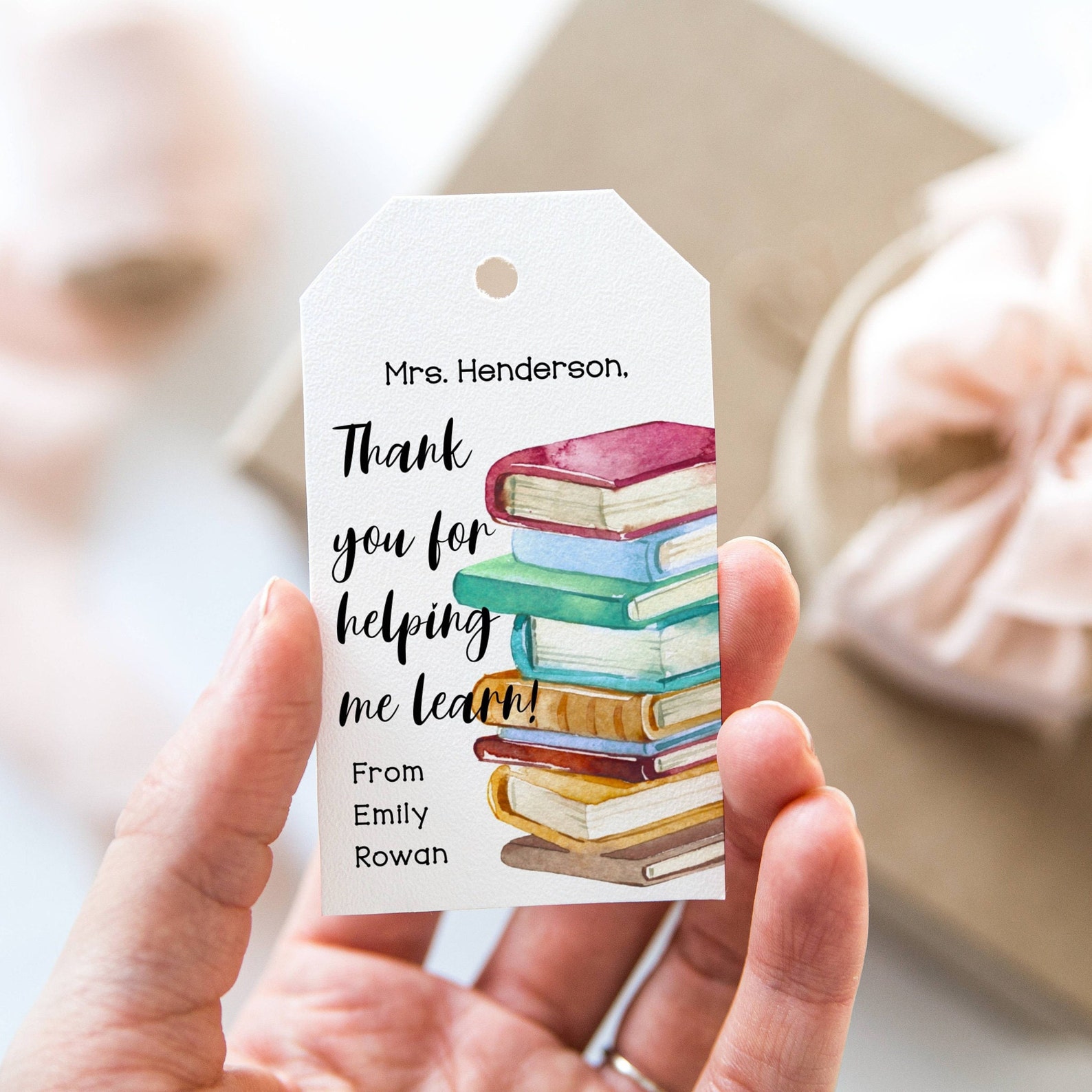 Printable Teacher Appreciation Gift Tag Thank You for Helping - Etsy
