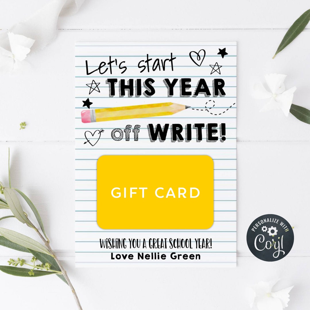 Let's Start This Year off Write Gift Card Holder Template, Printable ...