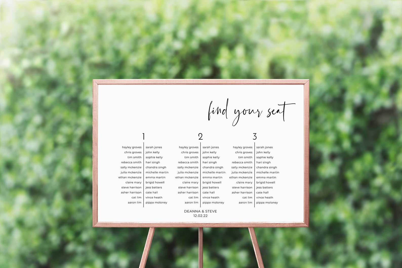 Modern Wedding Banquet Seating Chart Template Printable Long | Etsy