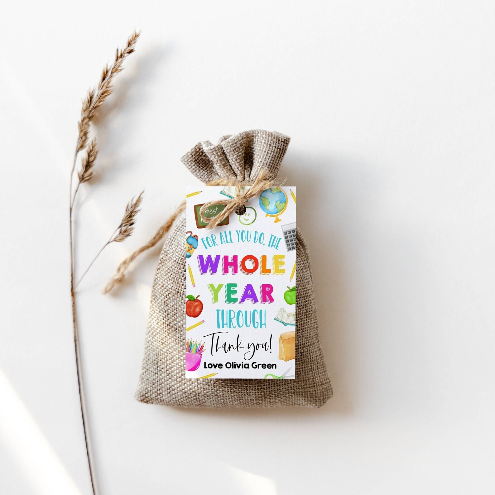 Printable Teacher Appreciation Gift Tag Template, for All You Do the ...