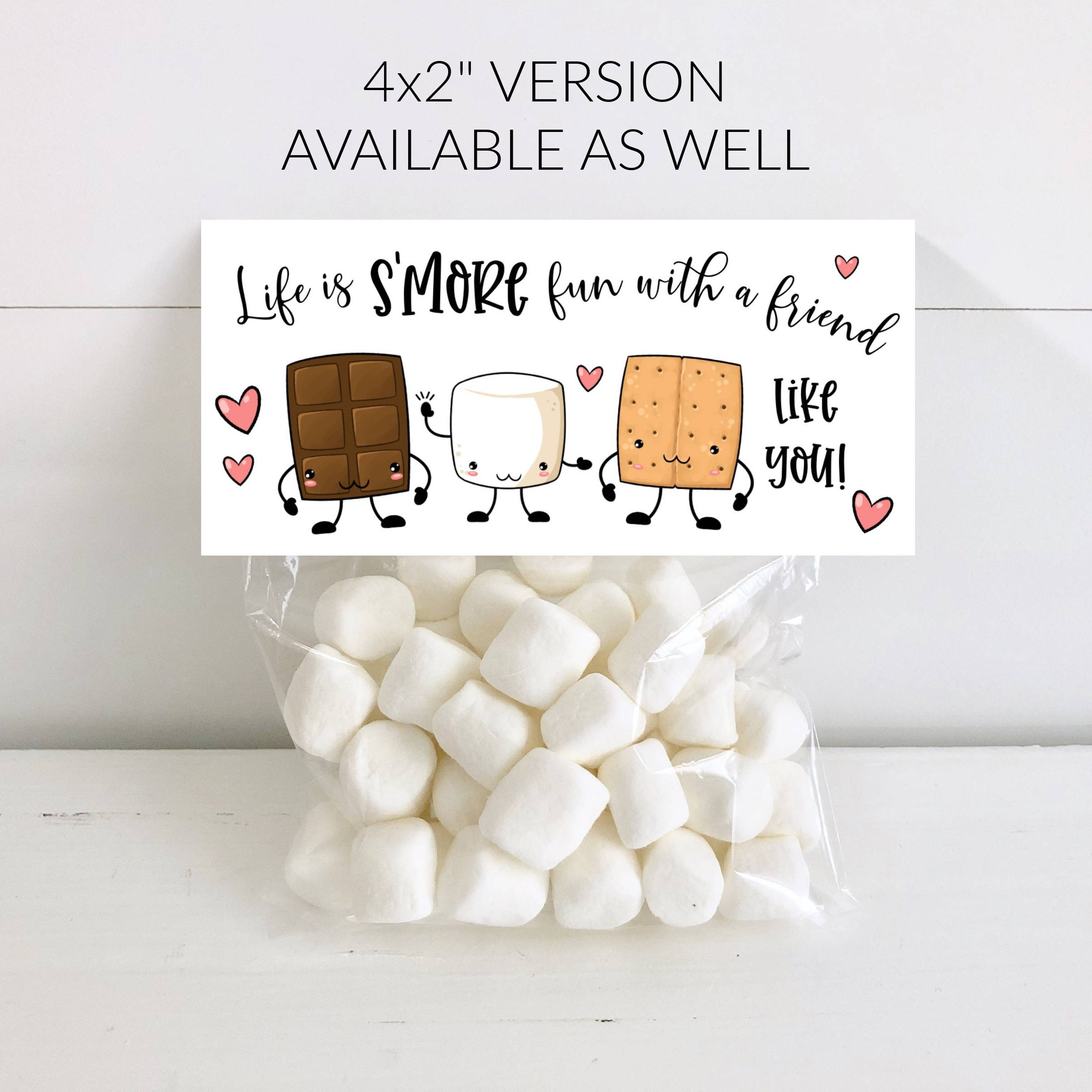 S'mores Valentine's Day Treat Bag Toppers, Printable Valentine Tags, S ...
