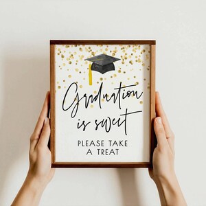 Graduation is Sweet Please Take A Treat Sign Template, Printable Modern ...