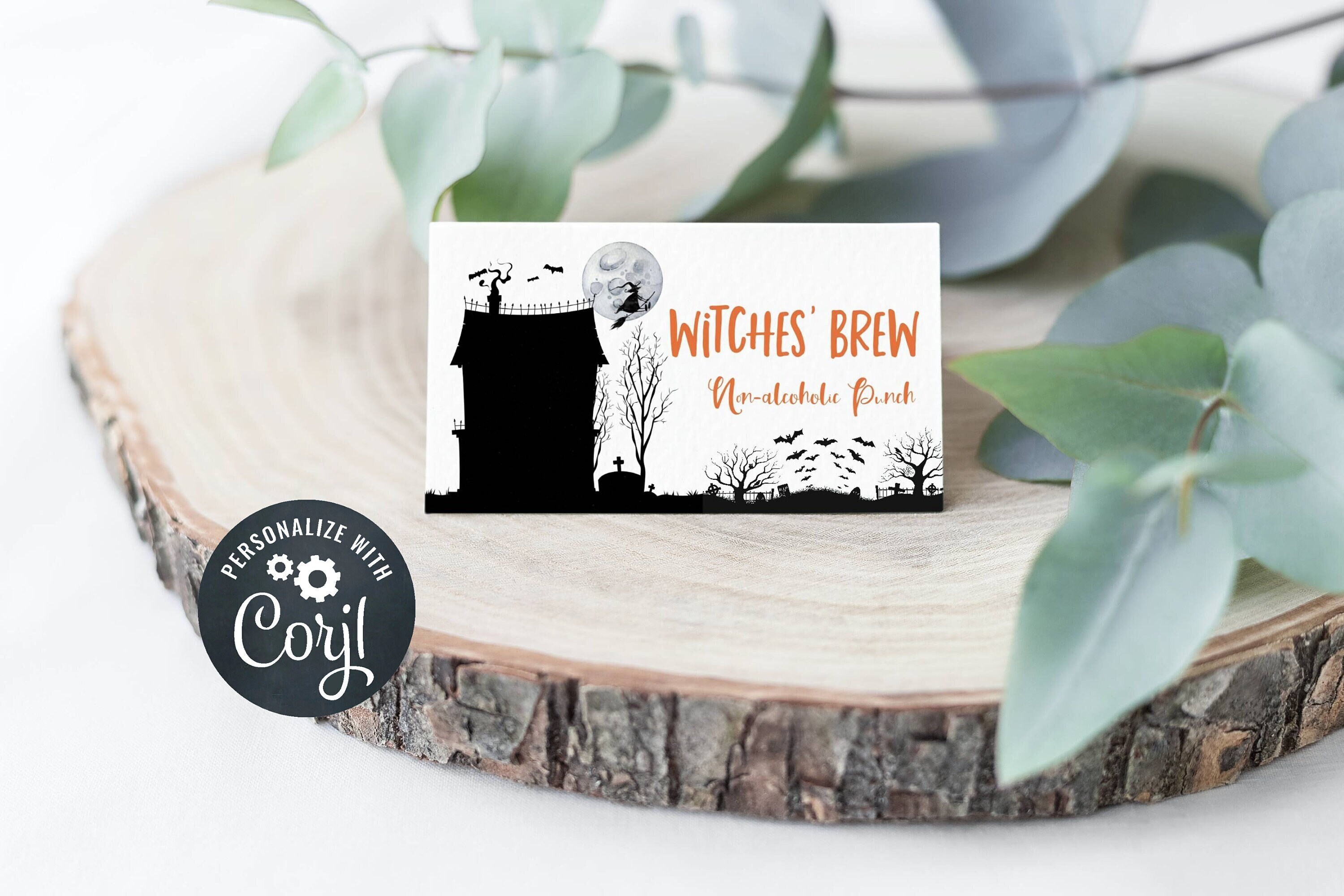 Halloween Food Label Template Printable Haunted House Buffet | Etsy