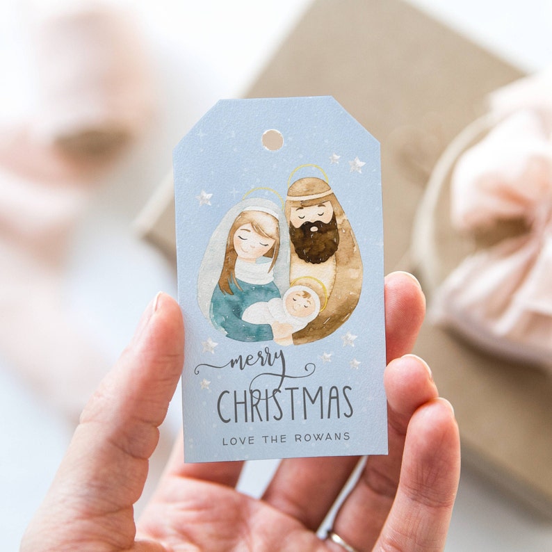 Christmas Nativity Gift Tag Template Printable Religious - Etsy
