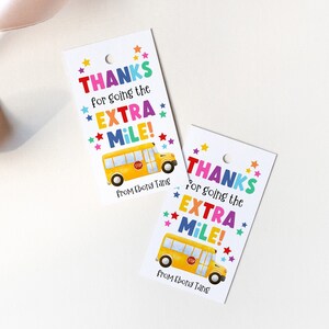 Editable Bus Driver Appreciation Gift Tag Template, Printable Thanks ...
