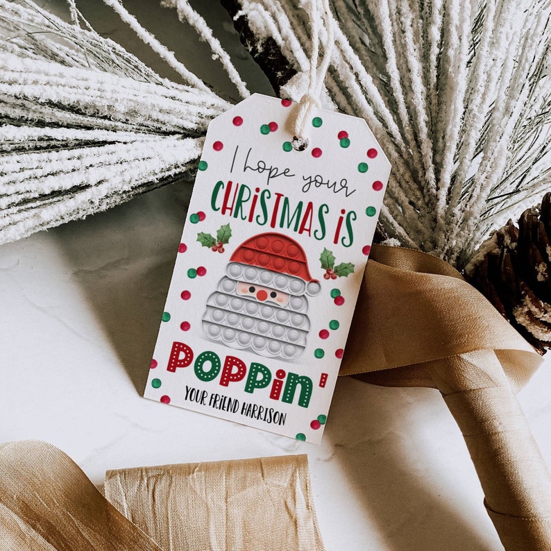 Christmas Pop It Gift Tag Template, Printable Poppin' Christmas Fidget ...