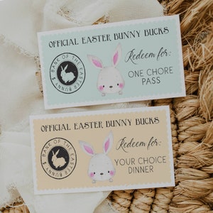 Printable Easter Bunny Bucks Coupon Template, Editable Kids Easter Egg ...