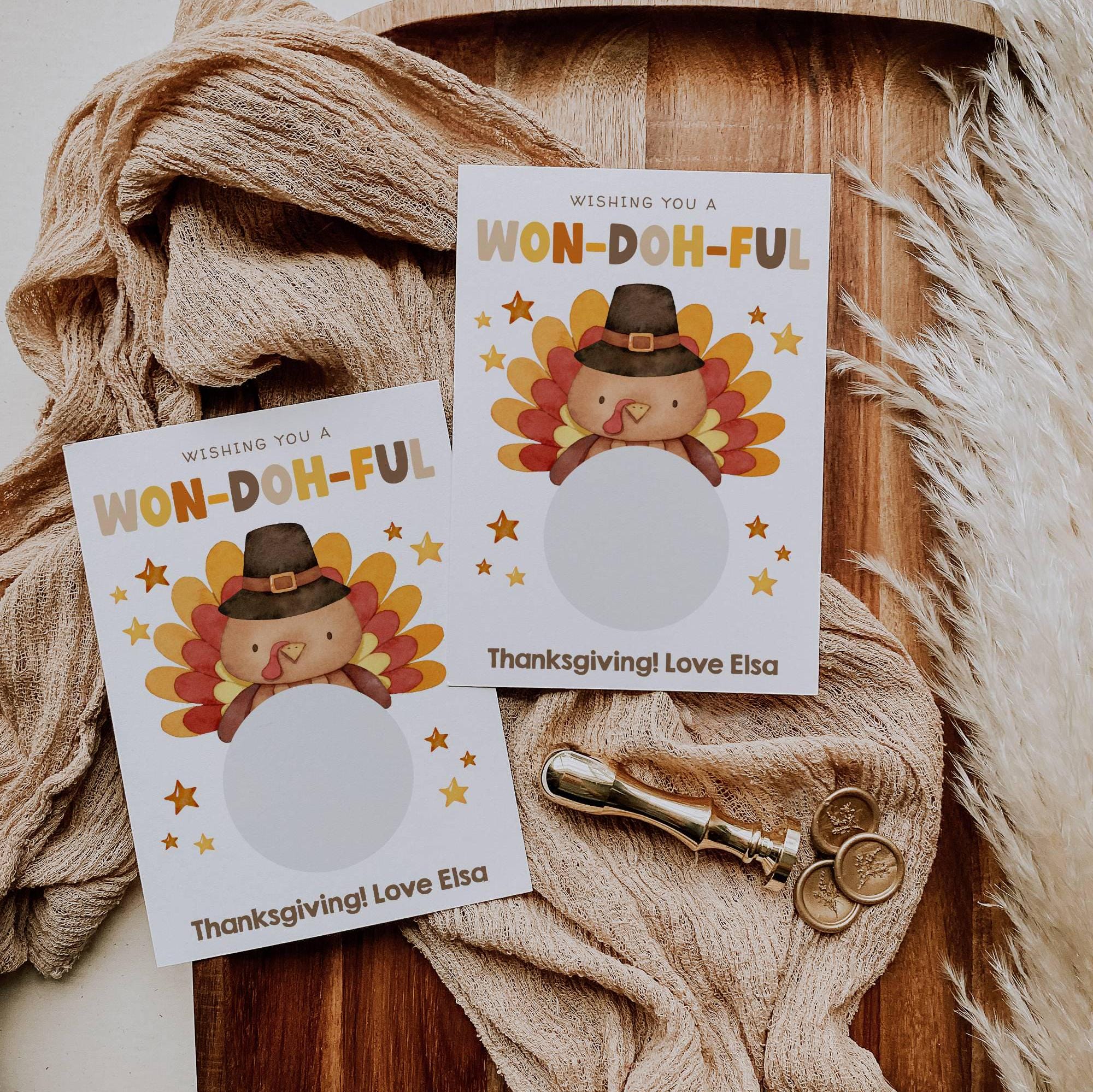 Thanksgiving Play Doh Card Template, Printable Won-doh-ful Cute Turkey ...