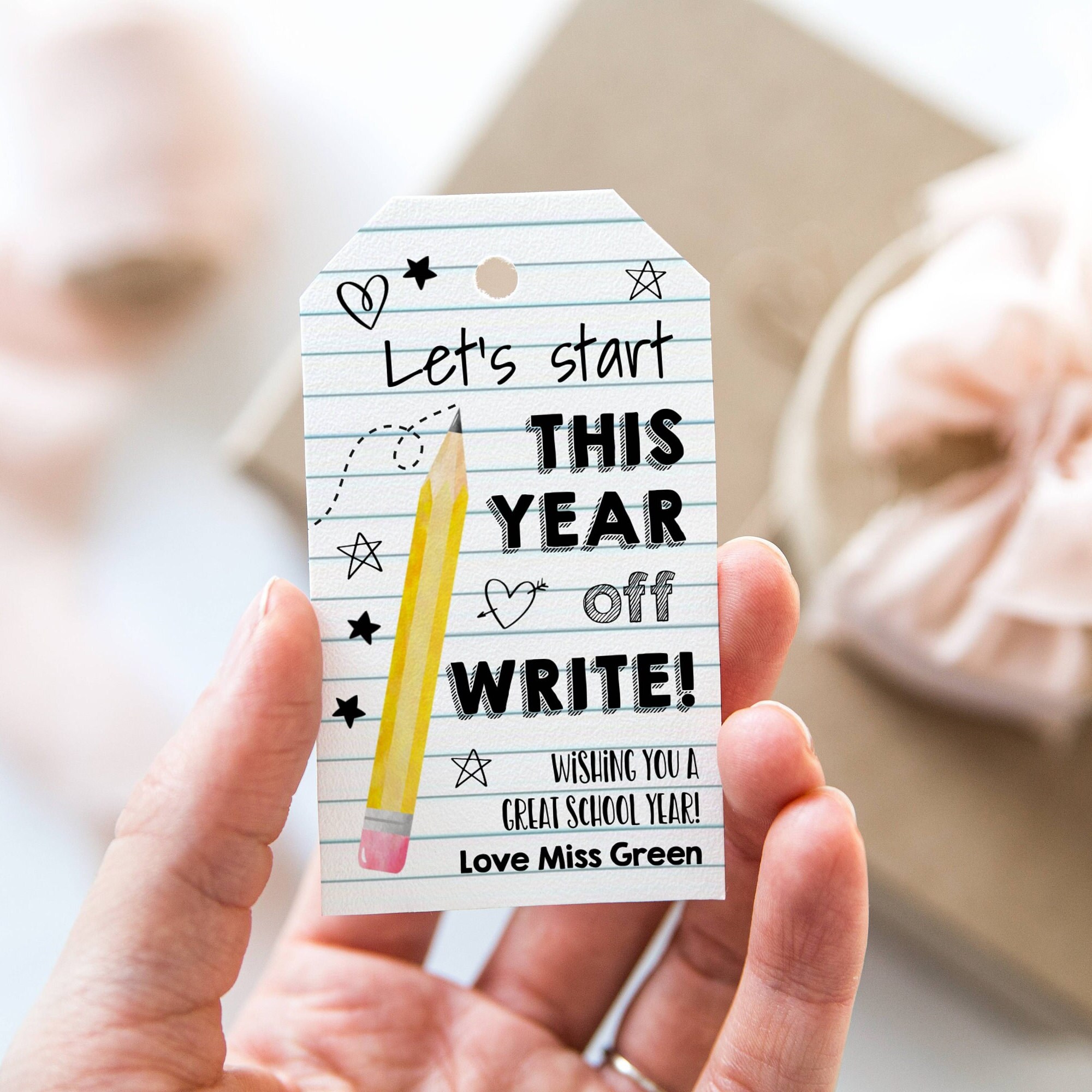Let's Start This Year off Write Gift Tag Template - Etsy