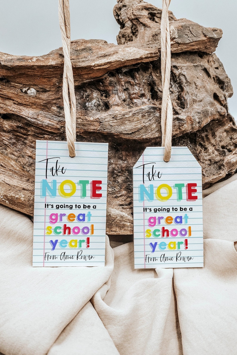 Back to School Take Note Gift Tag Template, Printable Note Pad First ...