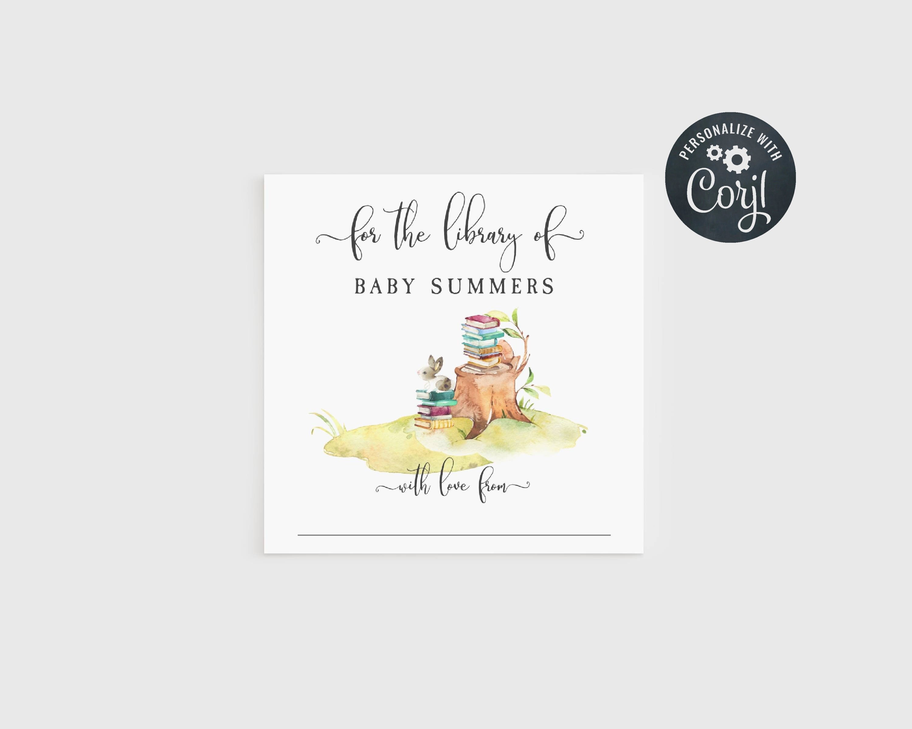 Storybook Book Plate Sticker Template Book Themed Baby - Etsy