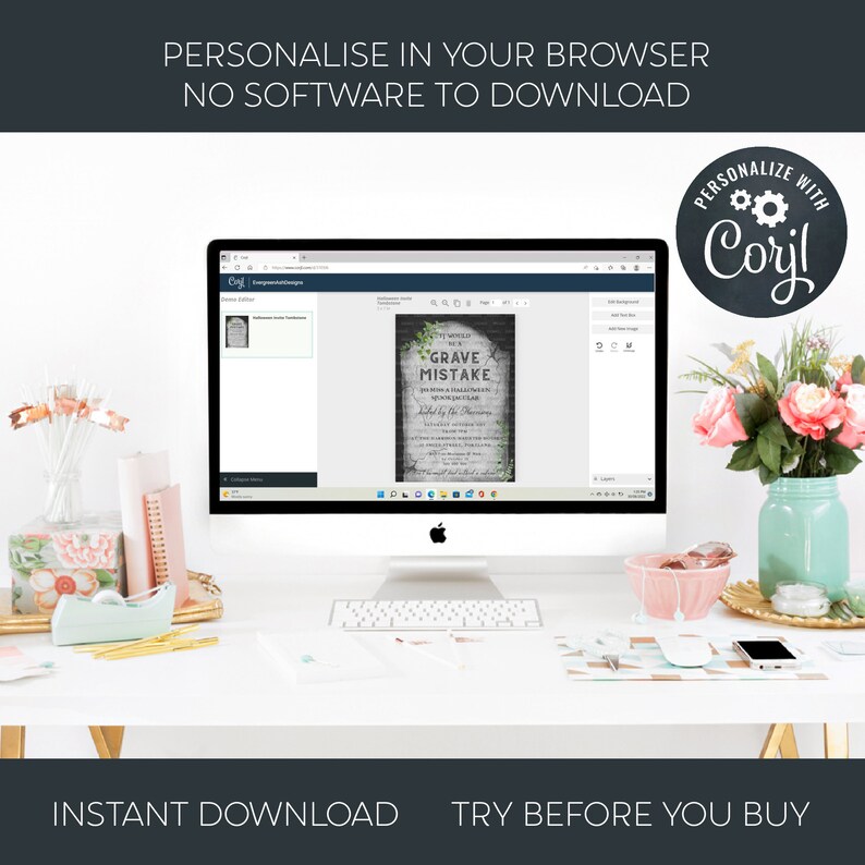 Tombstone Halloween Invitation Template, Printable Gravestone Halloween ...
