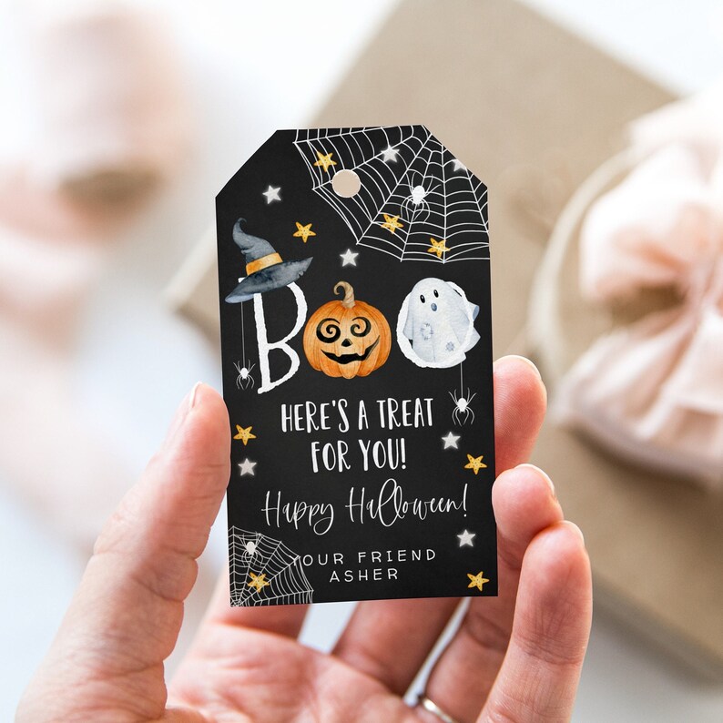 Editable Halloween Favor Tag Template Printable Boo Gift - Etsy