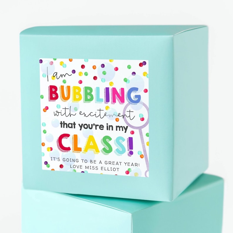 Bubbles Back to School Gift Tag Template, Printable Bubbling With ...