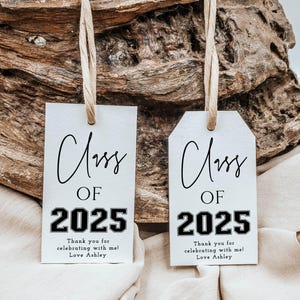 Minimalist Graduation Class of 2025 Favor Tag Template, Printable ...