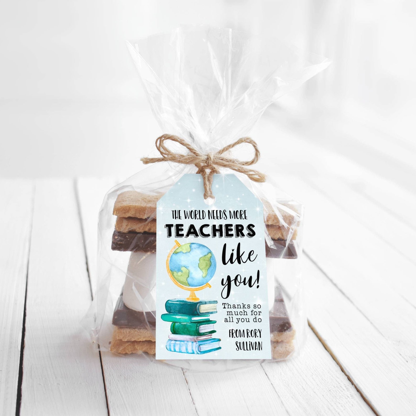 Printable Teacher Appreciation Tag Template the World Needs - Etsy