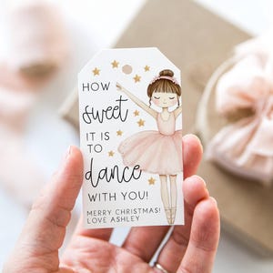 Dance Class Christmas Gift Tag Template, Printable Holiday Ballet ...