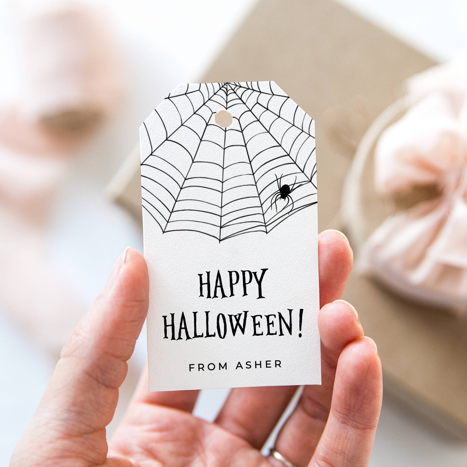 Halloween Printable Gift Tag Template Editable Trick or Treat - Etsy