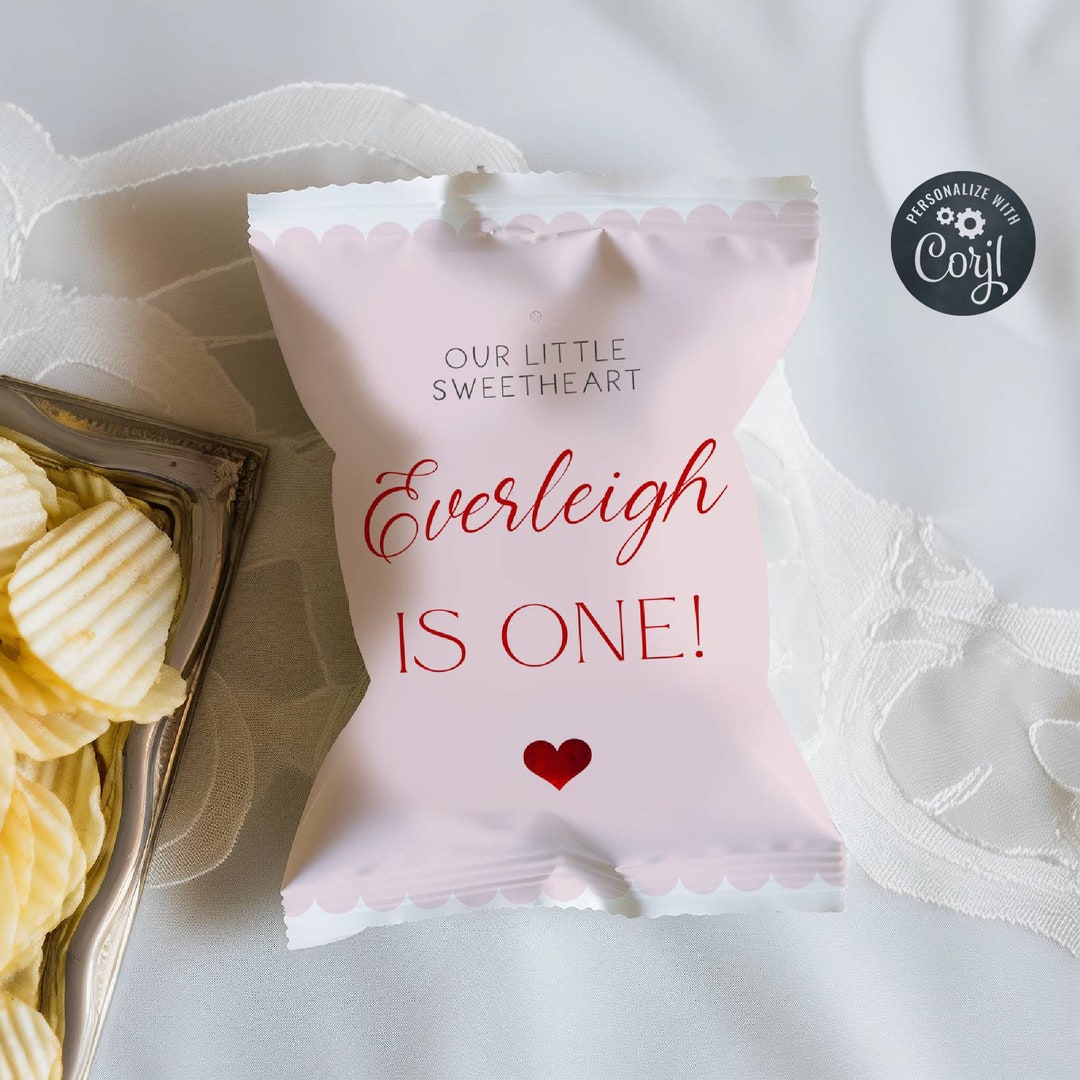 Printable Valentine Birthday Chip Bag Template, Editable Our Little ...