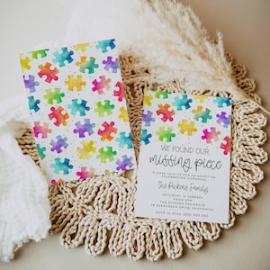 We Found Our Missing Piece Adoption Announcement Template, Printable ...