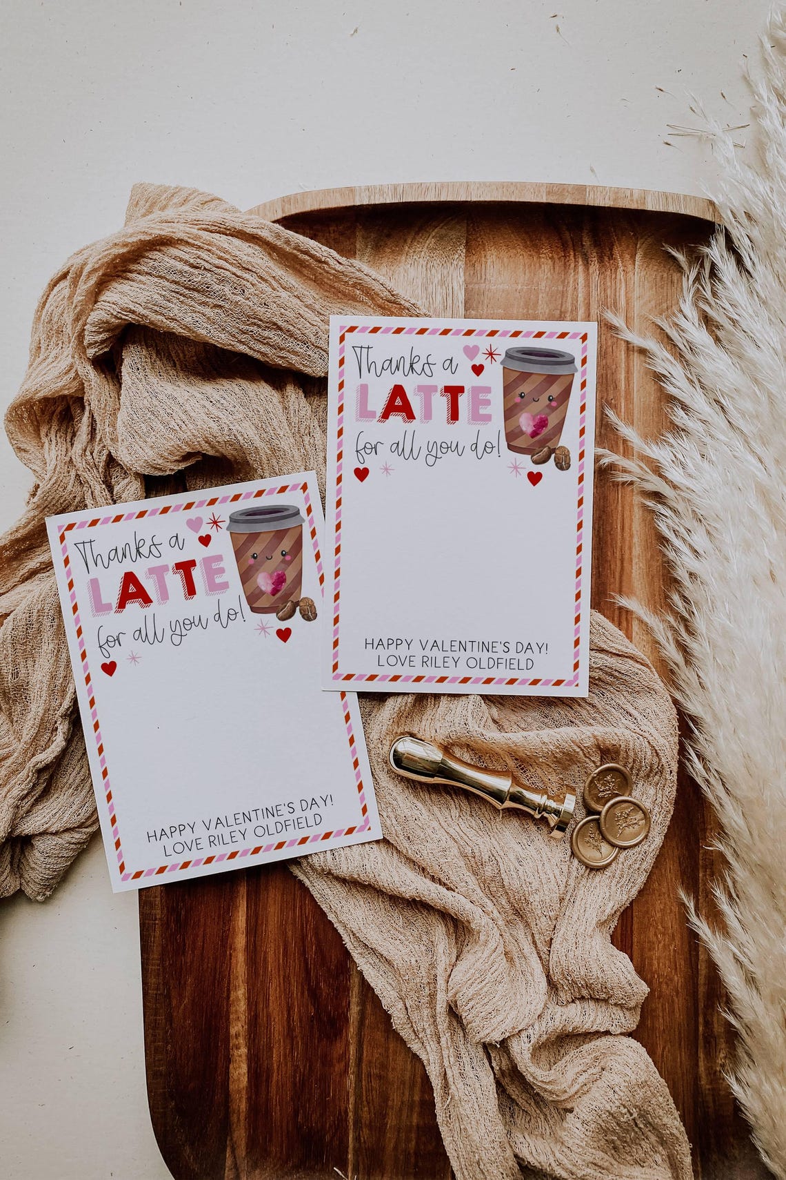 Thanks A Latte Valentine's Day Teacher Gift Card Holder Template ...