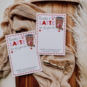 Thanks A Latte Valentine's Day Teacher Gift Card Holder Template ...