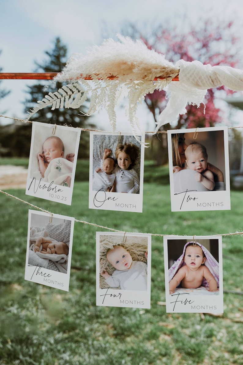 First Birthday Photo Banner Template Editable Baby's 1st - Etsy