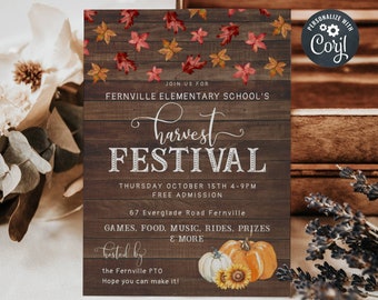 Fall Harvest Party Fall Event Flyer Fall Block Party Flyer Fall ...