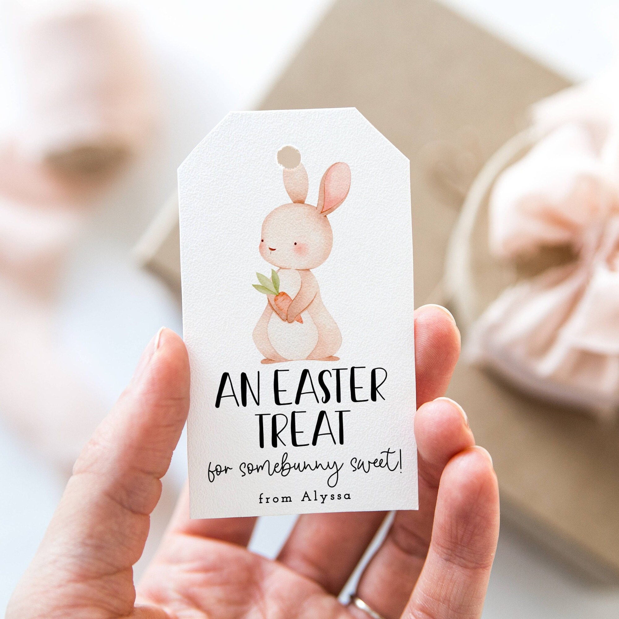 Easter Bunny Printable Gift Tag Template an Easter Treat for - Etsy
