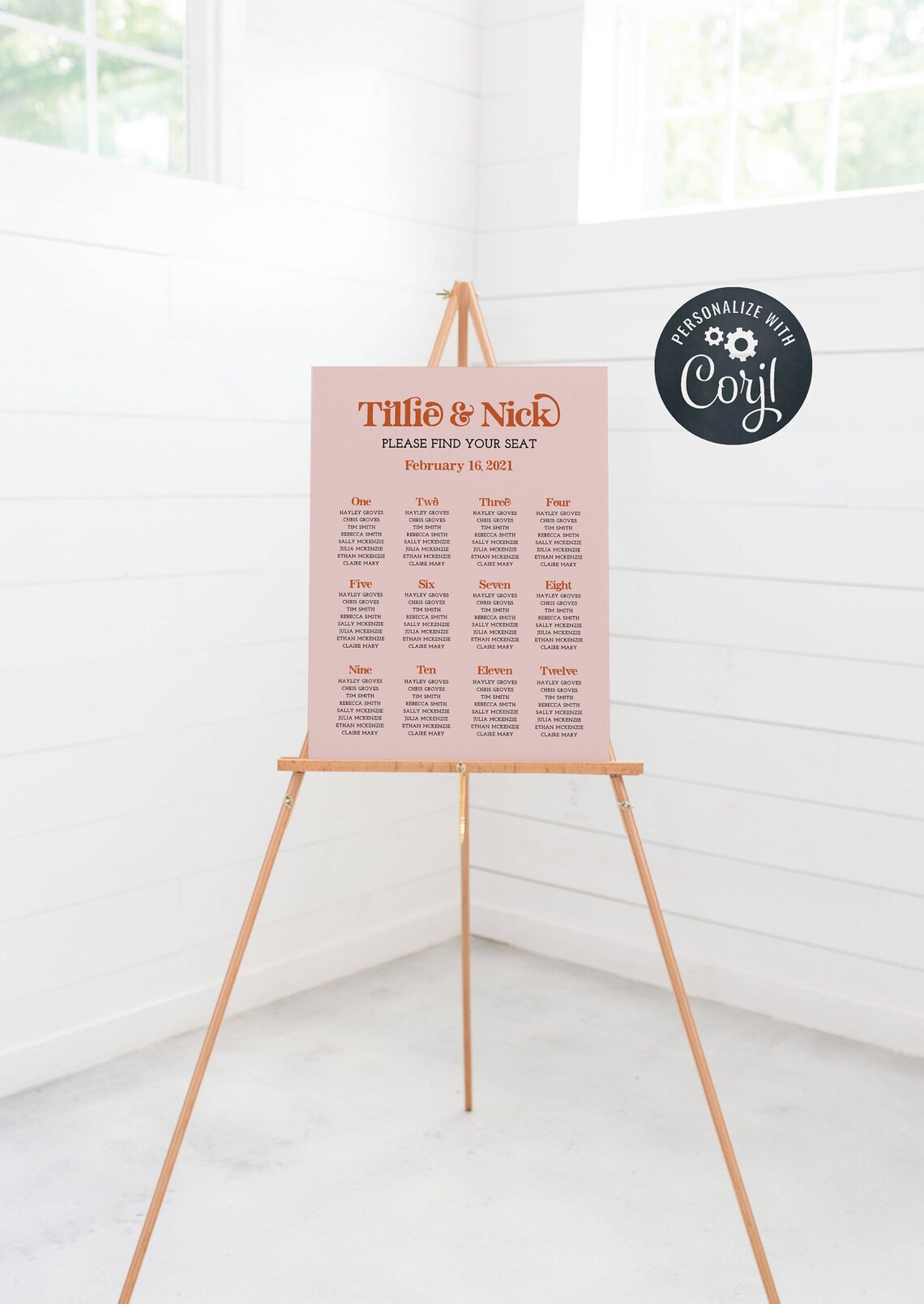 Retro Wedding Seating Chart Template Printable Vintage | Etsy