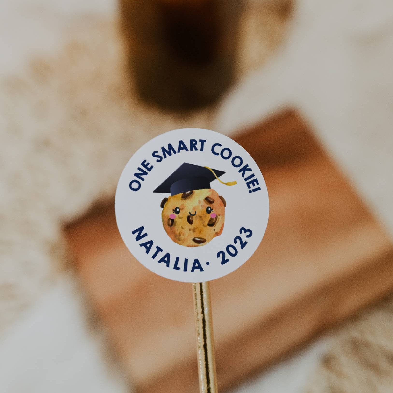 Printable Graduation One Smart Cookie Sticker Template - Etsy