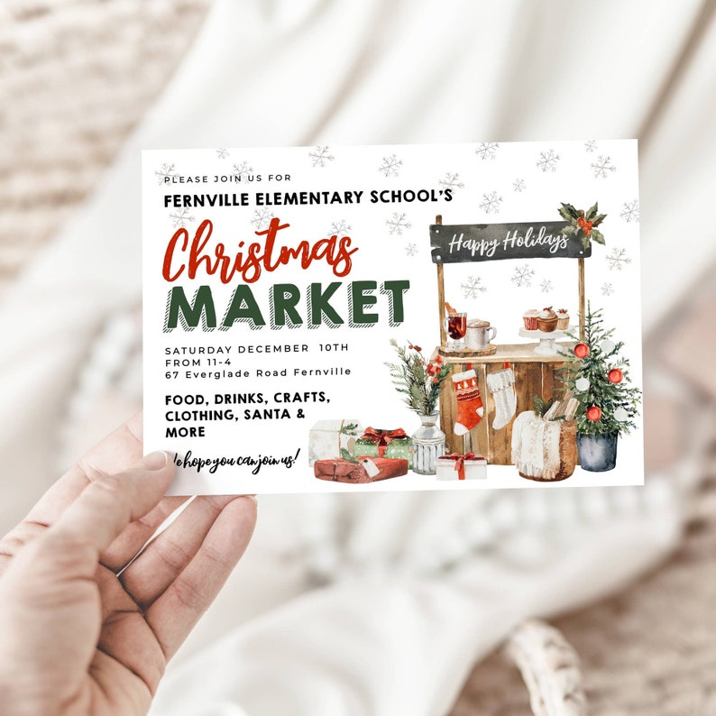 Editable Christmas Market Flyer Template Printable Holiday - Etsy